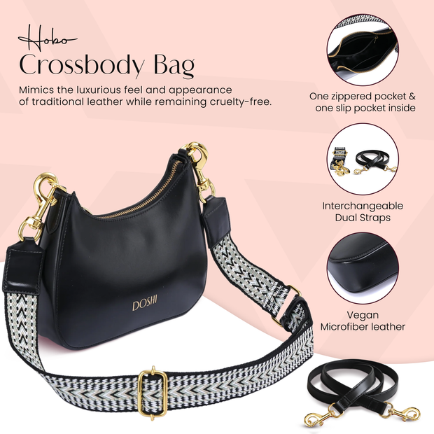 Stylish Hobo Crossbody Bag - Luxury Vegan Purse | Doshi Shop